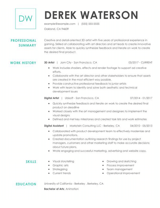 4 3D Artist Resume Examples, Templates, & Tips for 2025