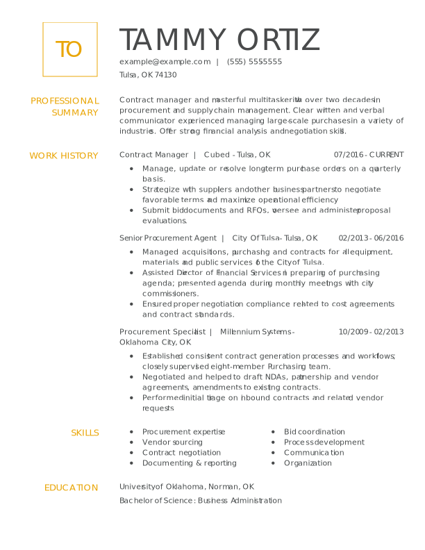 4 Contract Manager Resume Examples, Templates, & Tips for 2026