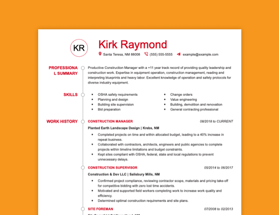 Professional Management Resume Examples