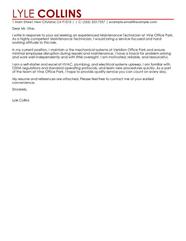 Maintenance Technician Cover Letter Examples LiveCareer
