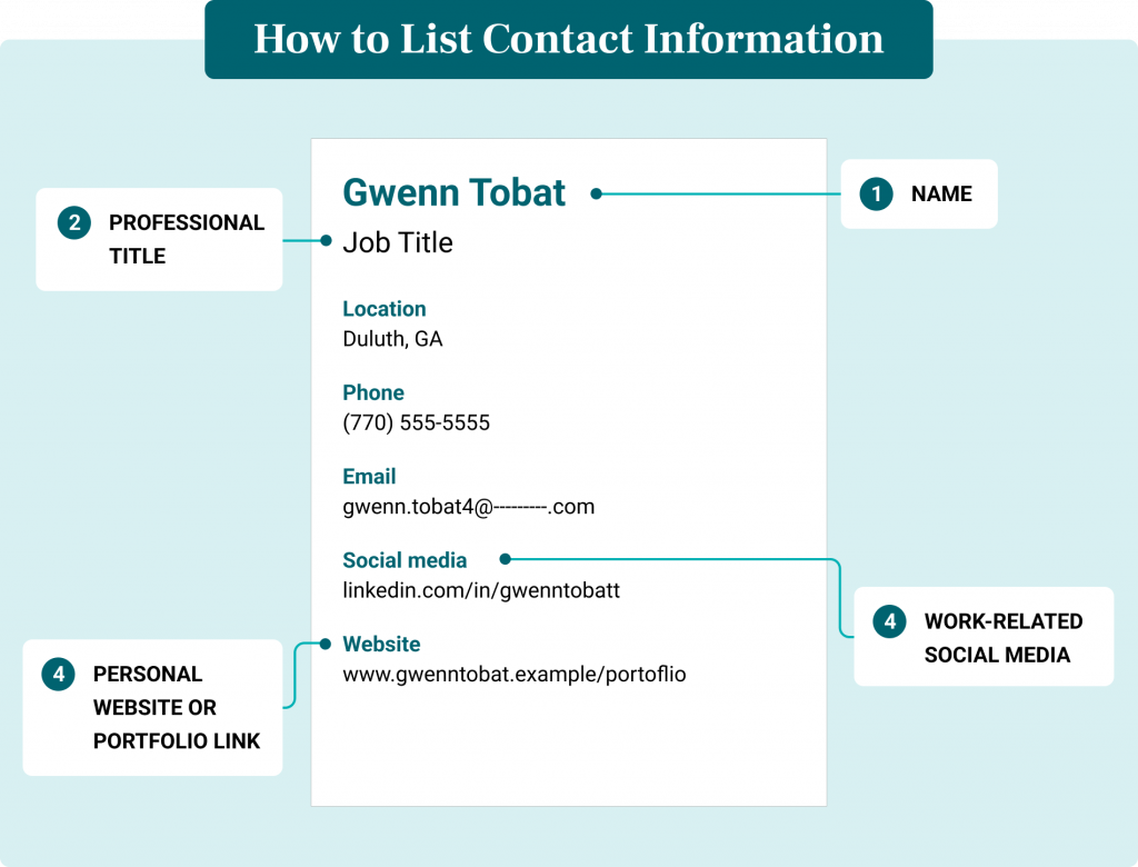 How to List Contact Info on Your Resume (+ Examples)