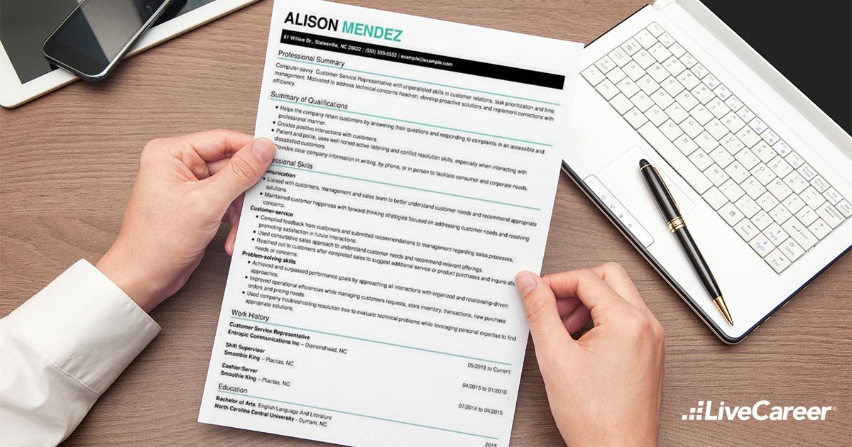 Resume Help: Writing Services, Tips and Examples