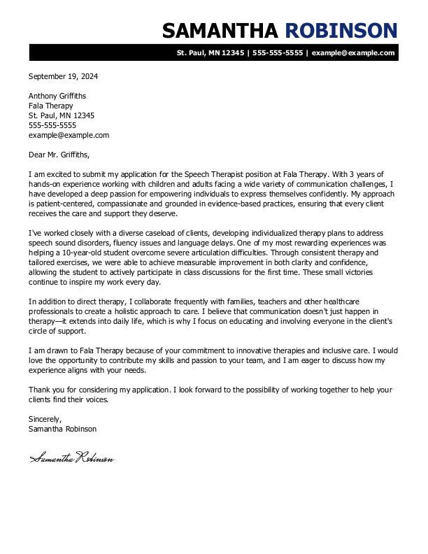 Cover Letter Examples College Student