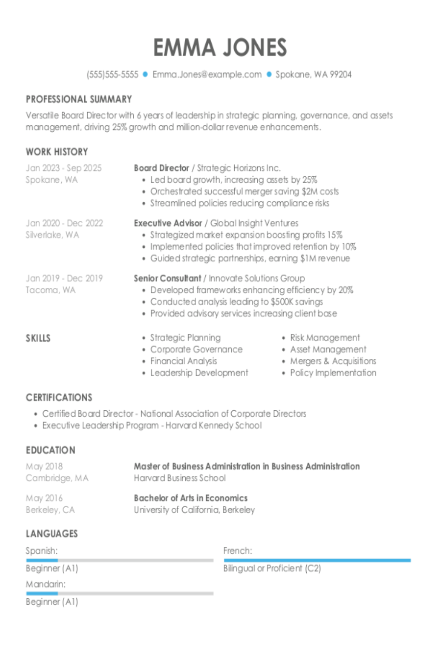 4 Board Director Resume Examples, Templates & Tips for 2026