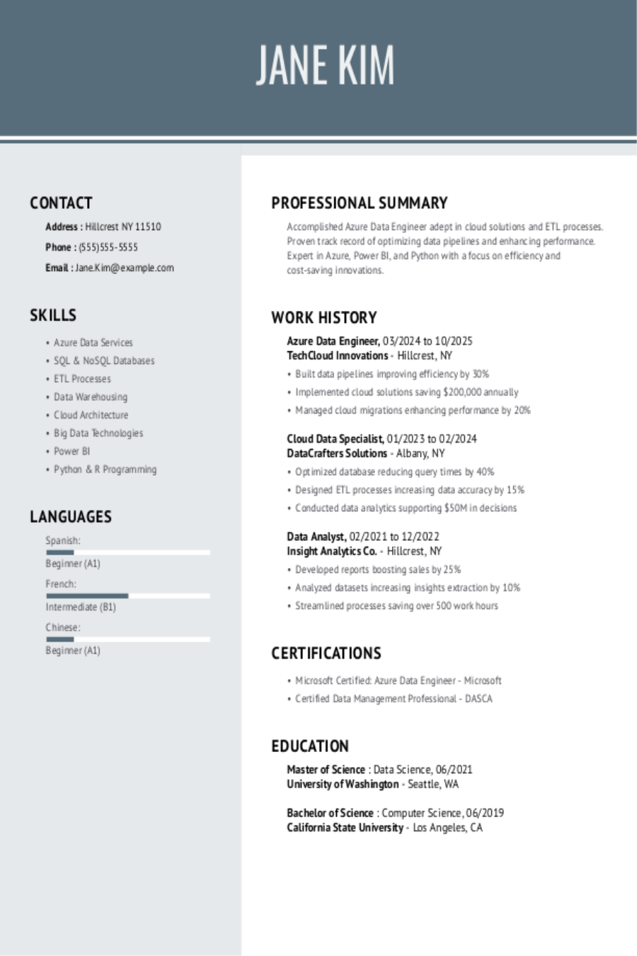 4 Azure Data Engineer Resume Examples, Templates, & Tips for 2026