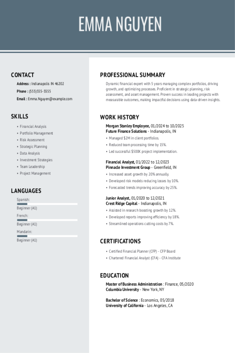 4 Morgan Stanley Employee Resume Examples, Templates & Tips for 2025