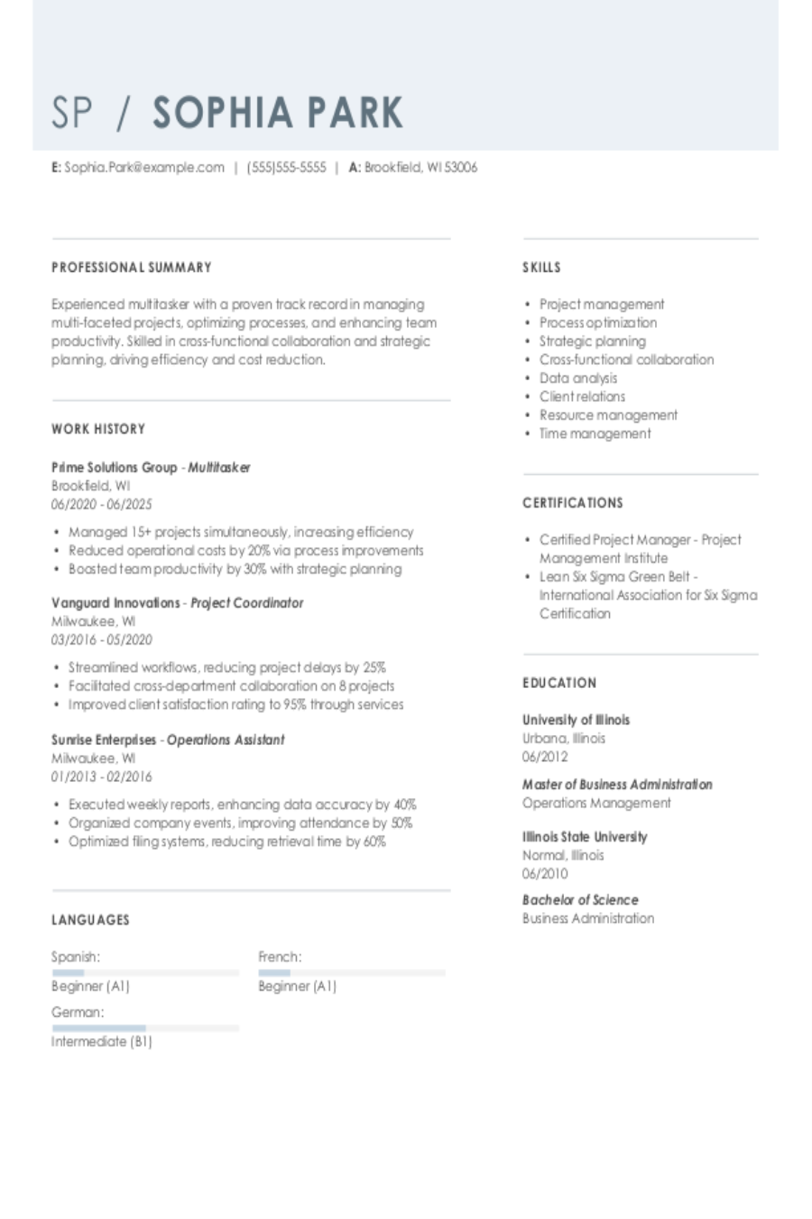 4 Multitasker Resume Examples, Templates, & Tips for 2025