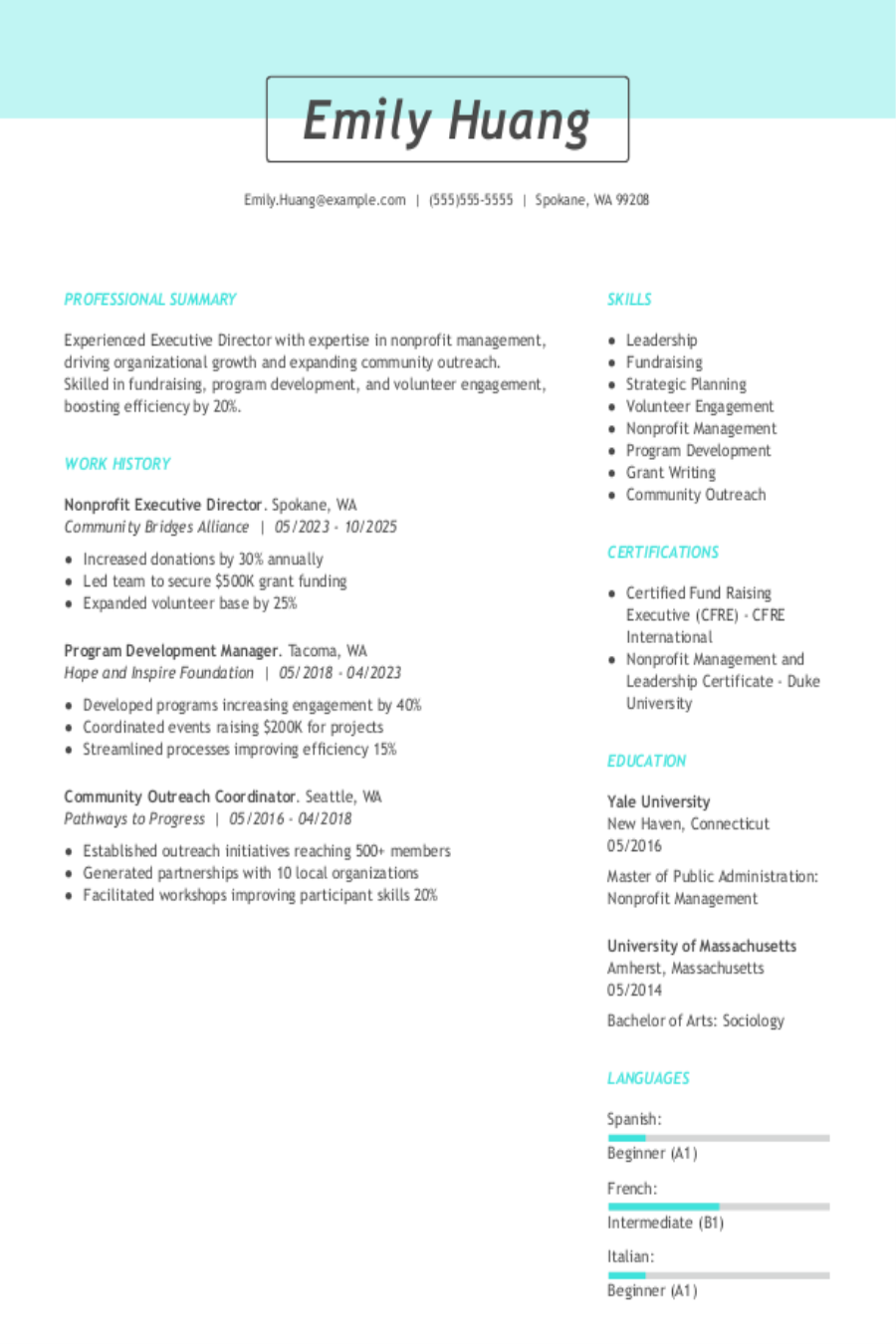 4 Nonprofit Executive Director Resume Examples, Templates, & Tips for 2026