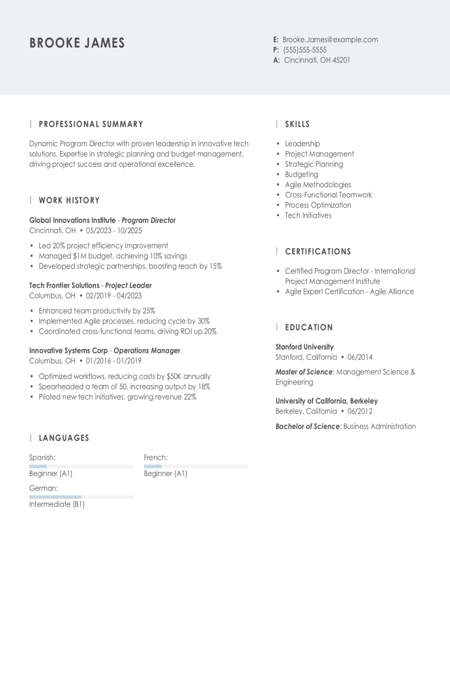 4 Program Director Resume Examples, Templates, & Tips for 2025