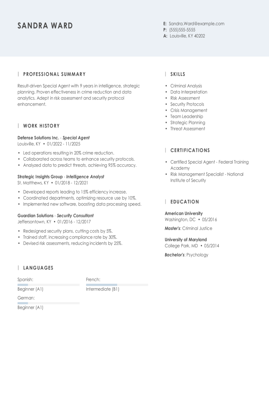 4 Special Agent Resume Examples, Templates, & Tips for 2026