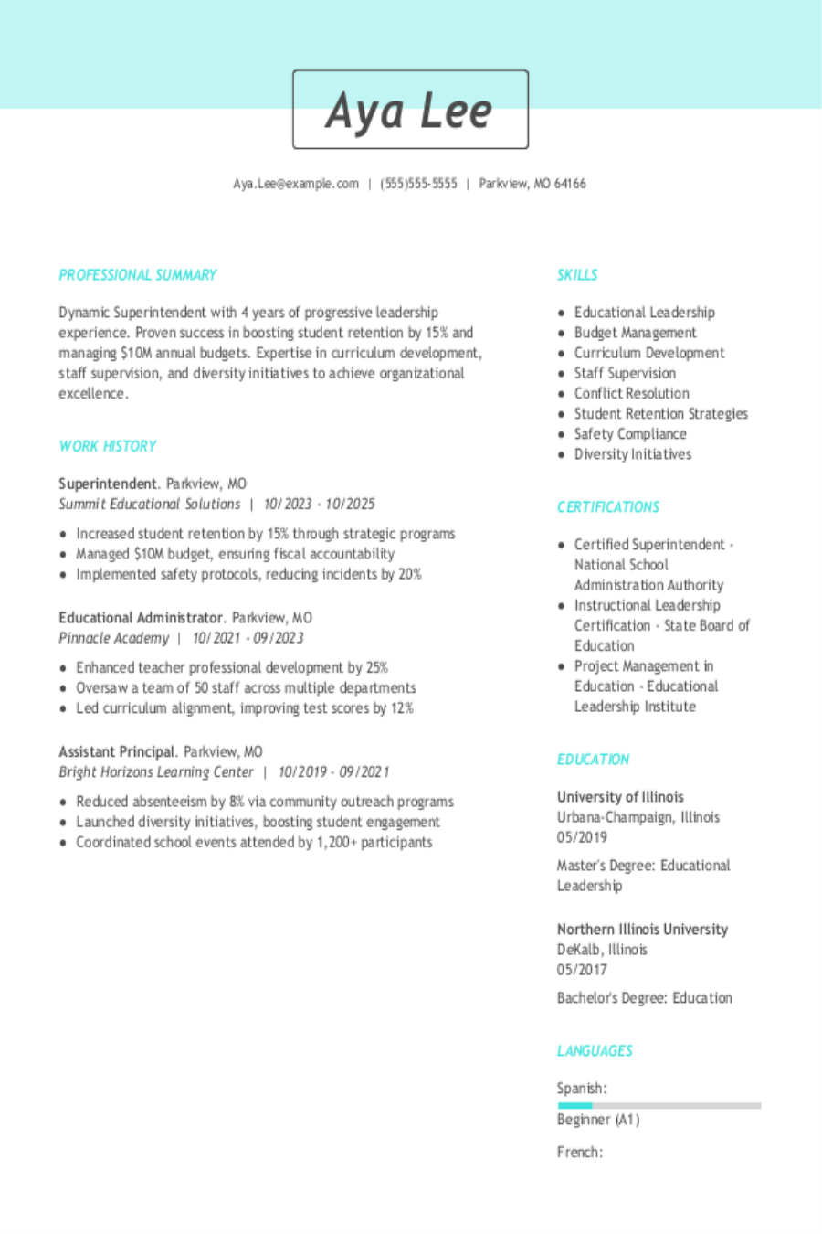 4 Superintendent Resume Examples, Templates, & Tips for 2026