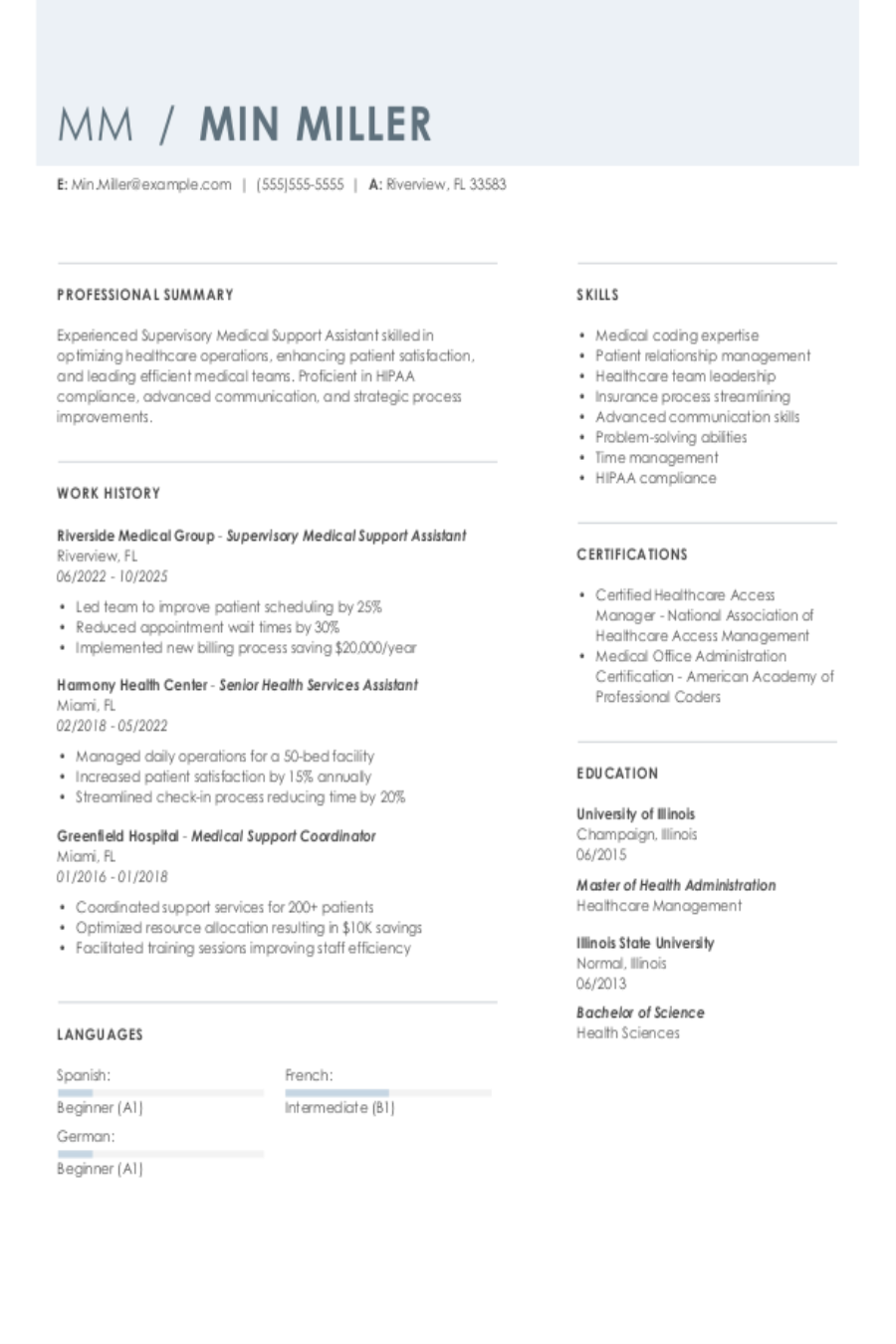 4 Supervisory Medical Support Assistant Resume Examples, Templates ...