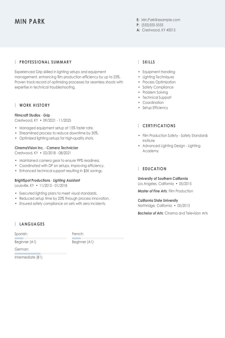 4 Grip Resume Examples, Templates, & Tips for 2026