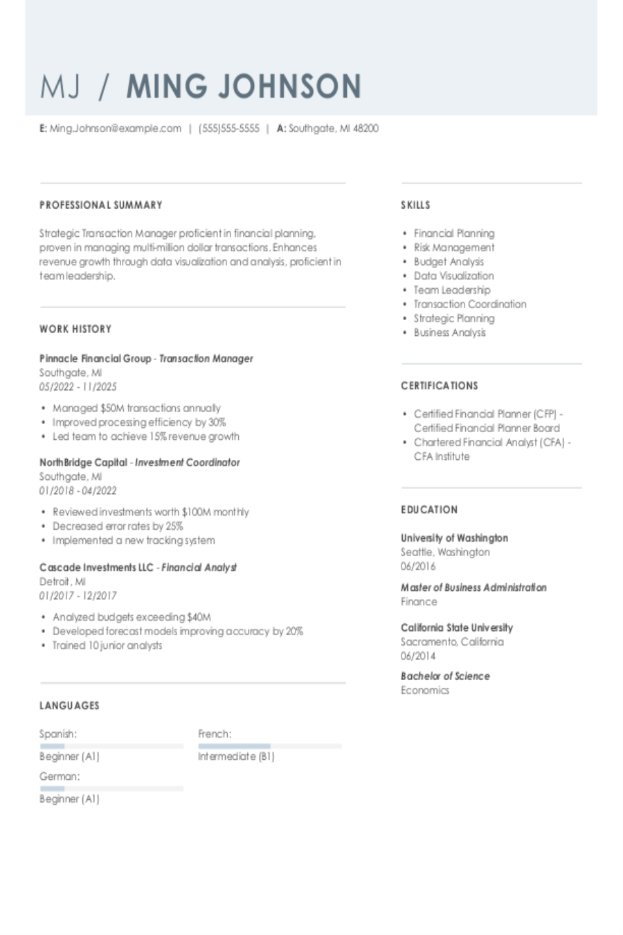 4 Transaction Manager Resume Examples, Templates, & Tips for 2026
