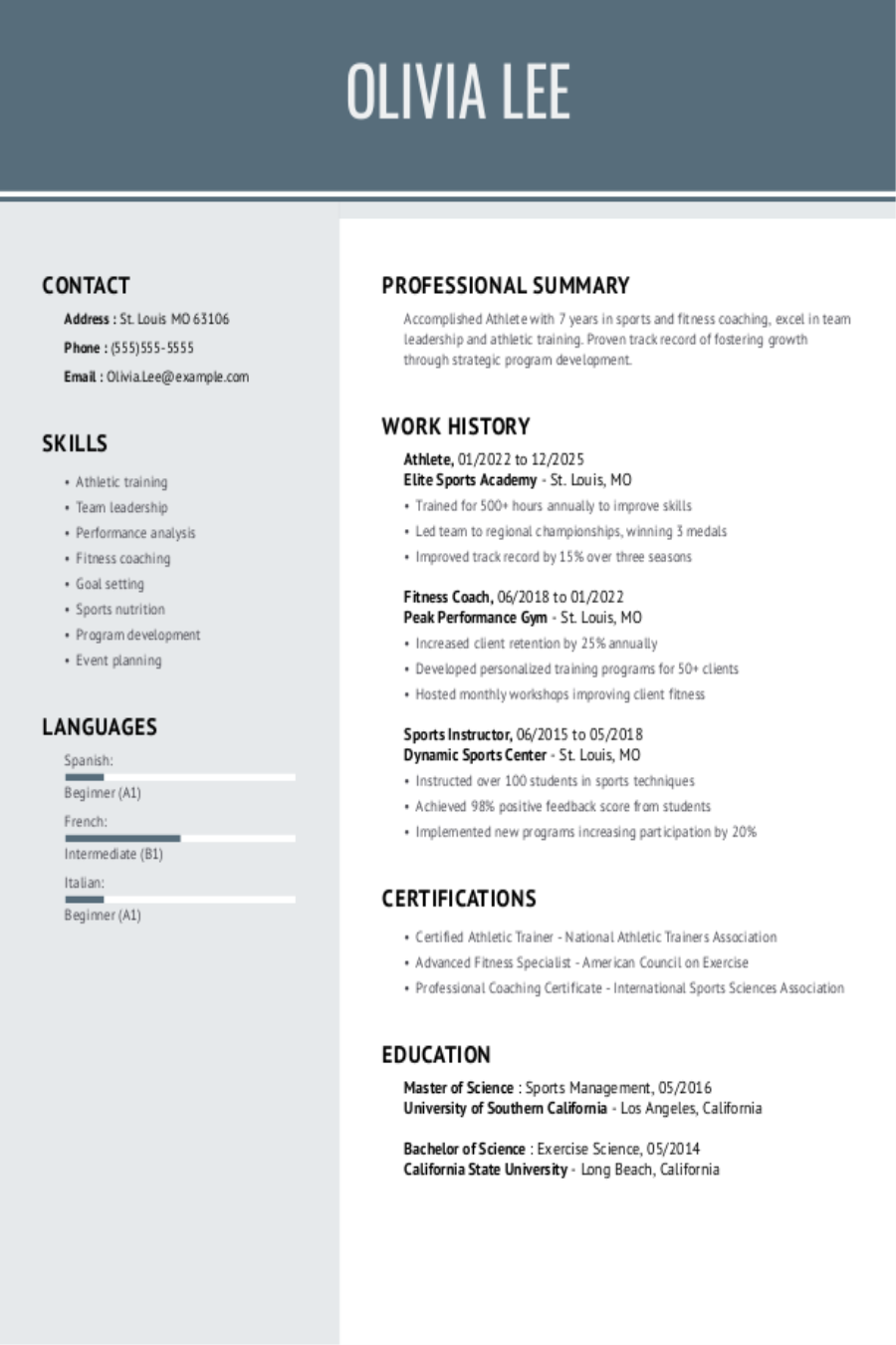 4 Athlete Resume Examples, Templates, & Tips for 2026