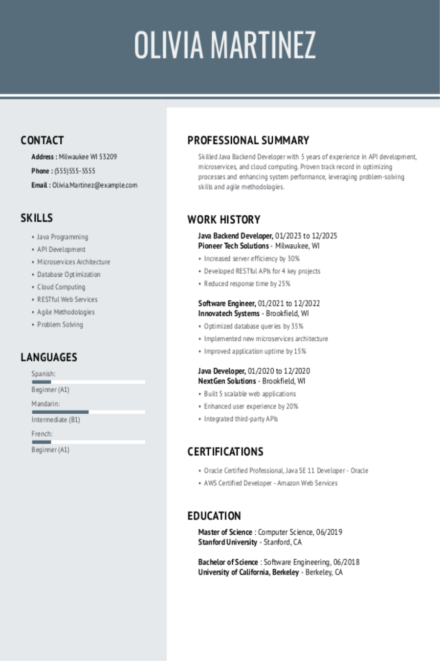 4 Java Backend Developer Resume Examples, Templates, & Tips for 2026