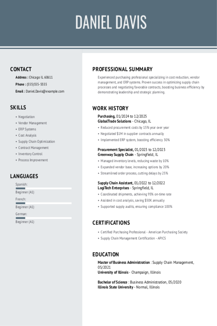 4 Purchasing Resume Examples, Templates, & Tips for 2026