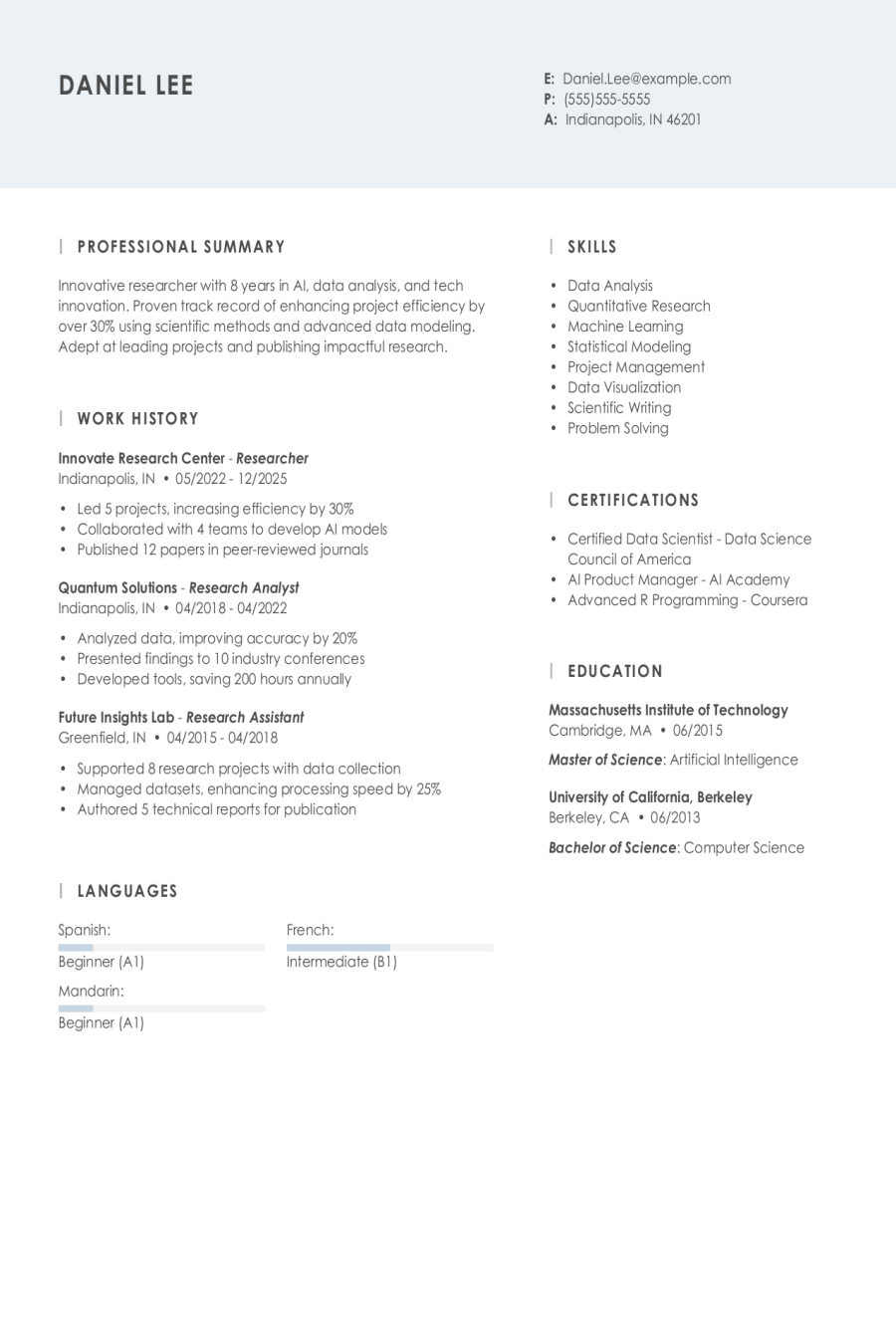 4 Researcher Resume Examples, Templates, & Tips for 2026