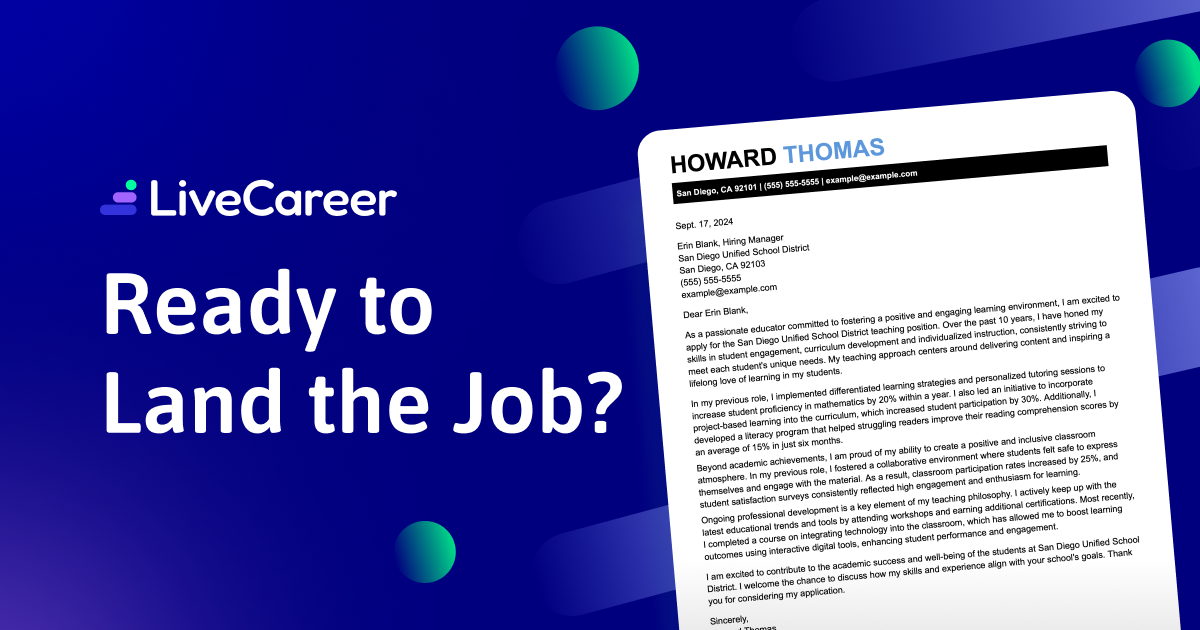 Summer Job Cover Letter Examples