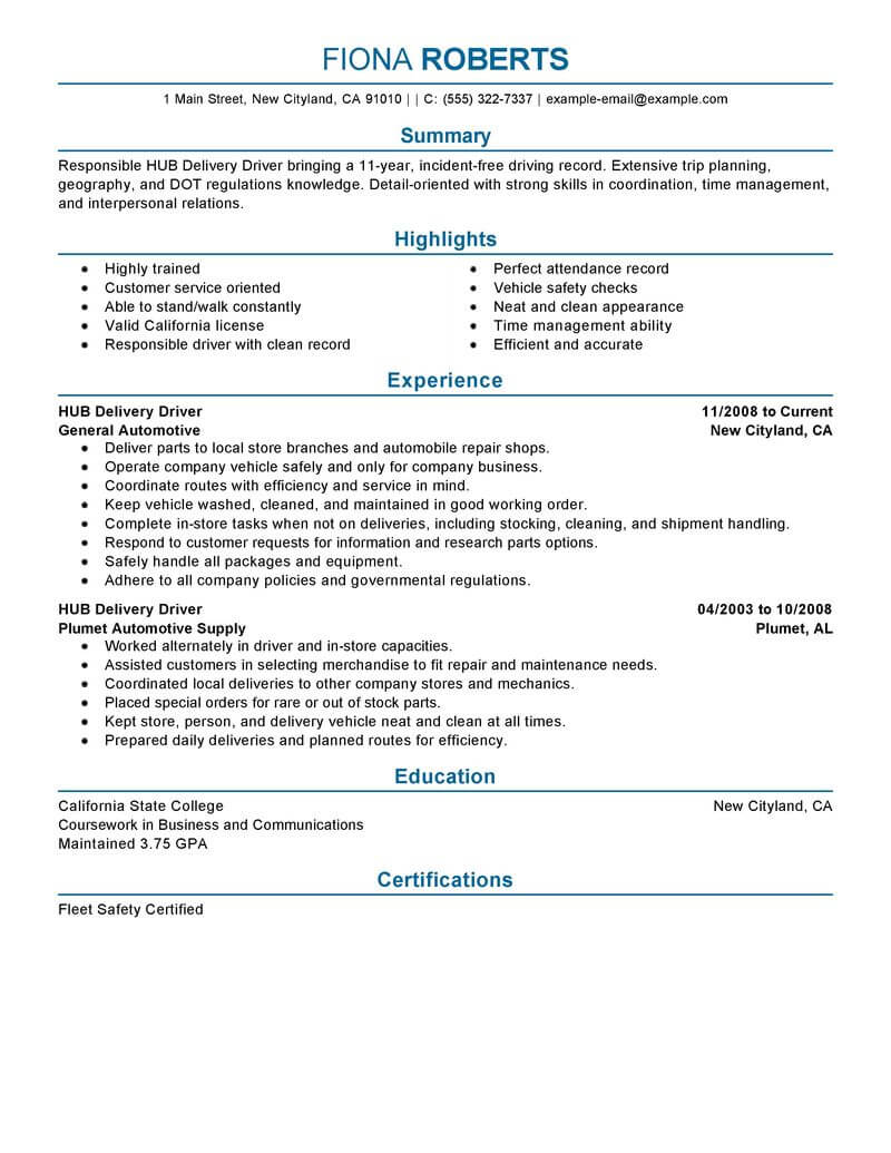 12 Amazing Transportation Resume Examples LiveCareer